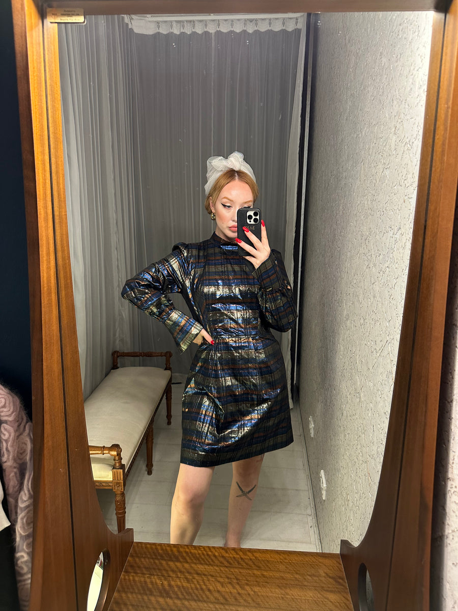 Pre-loved CUE Metallic Check Dress – GrandDays